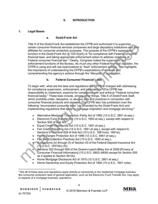 MBA Compliance Essentials CFPB Exam Manual | PDF