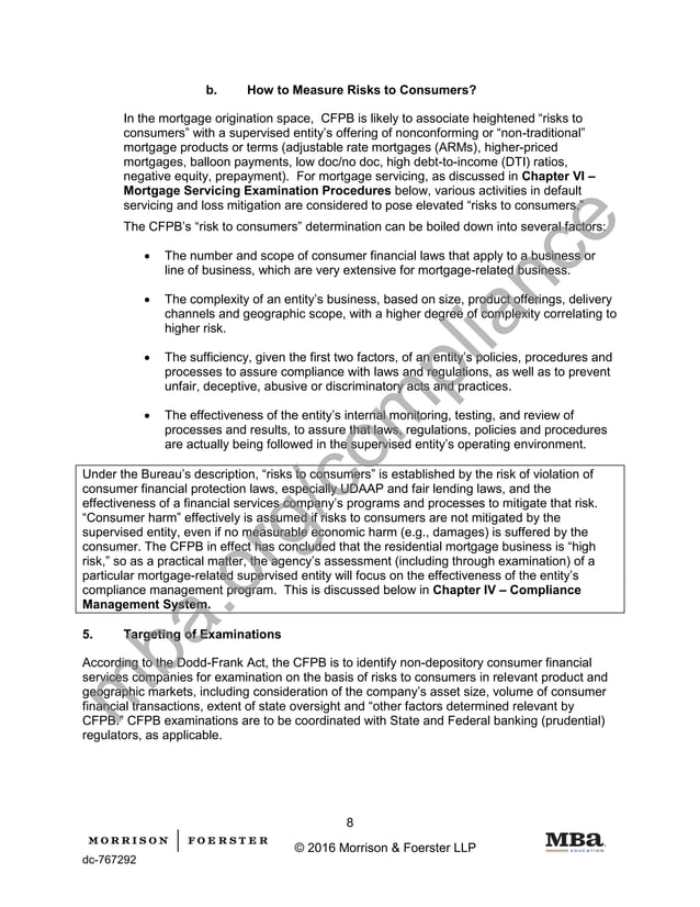 MBA Compliance Essentials CFPB Exam Manual | PDF