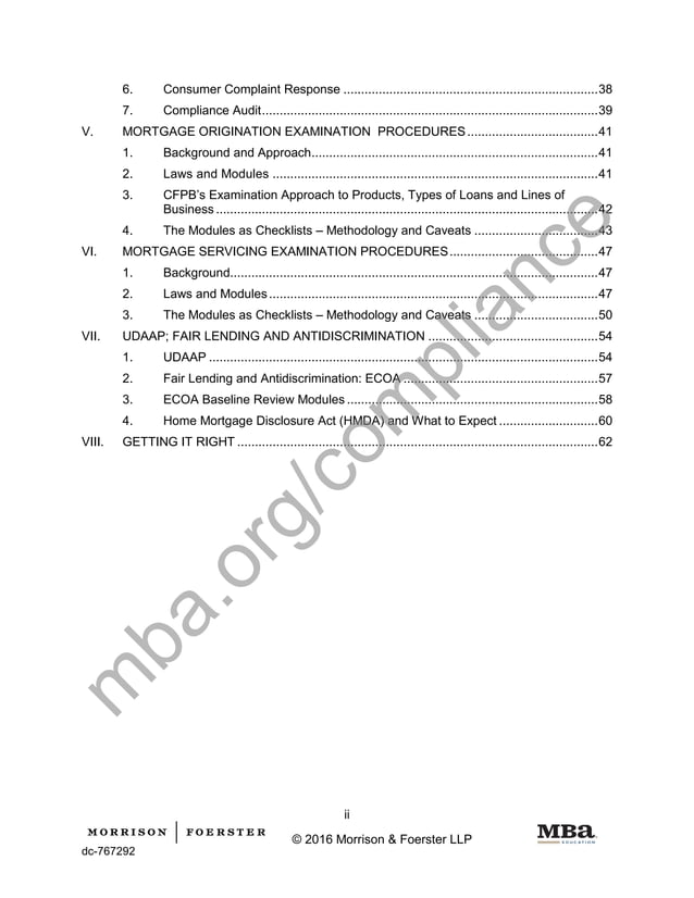 MBA Compliance Essentials CFPB Exam Manual | PDF