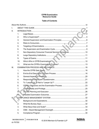 MBA Compliance Essentials CFPB Exam Manual | PDF