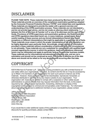 MBA Compliance Essentials CFPB Exam Manual | PDF