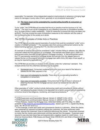 MBA Compliance Essentials Unfair, Deceptive or Abusive Acts or ...