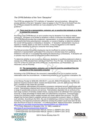 MBA Compliance Essentials Unfair, Deceptive or Abusive Acts or ...
