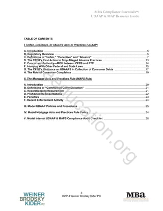 MBA Compliance Essentials Unfair, Deceptive or Abusive Acts or ...