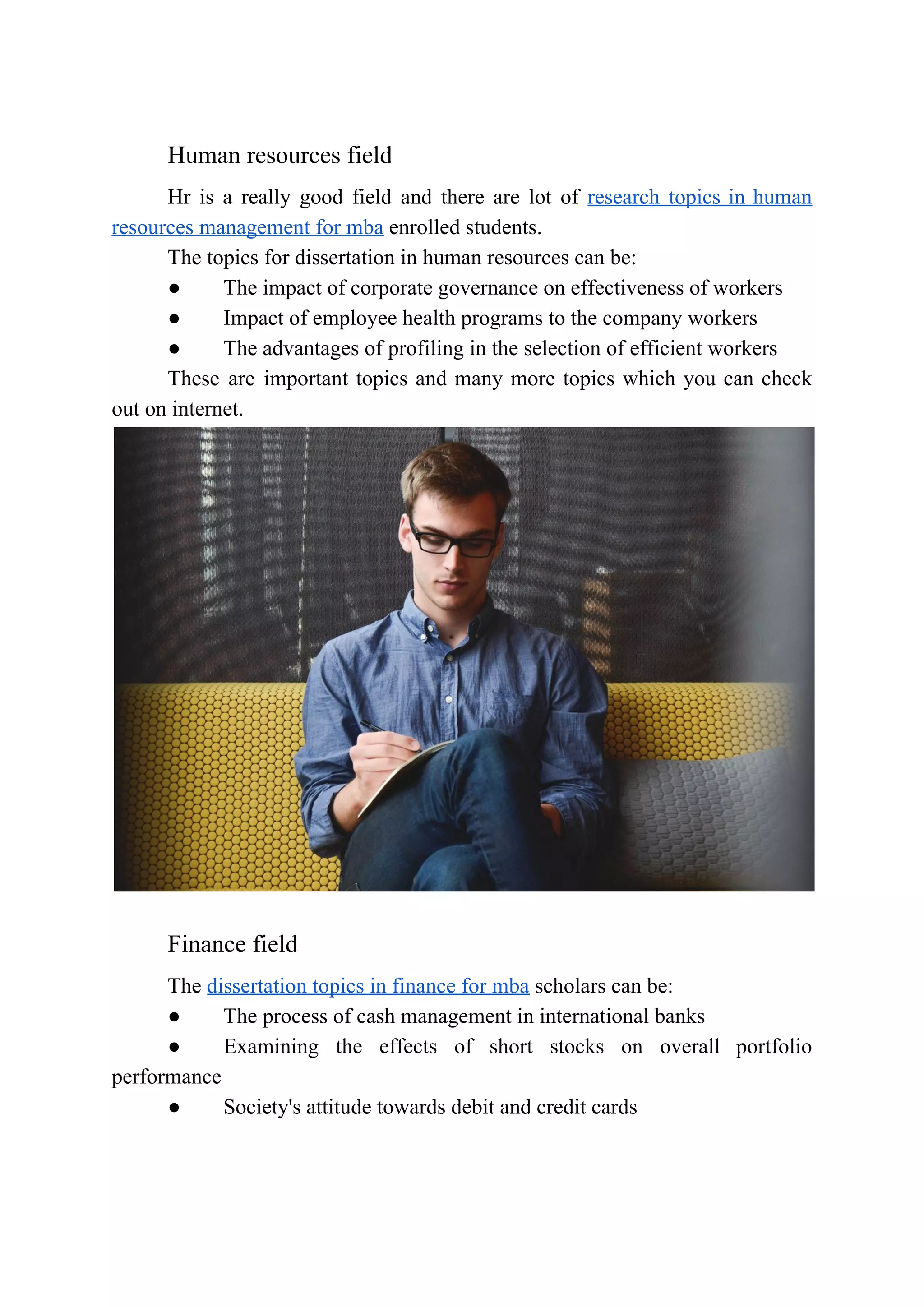 MBA Dissertation Samples on Different Topics | PDF