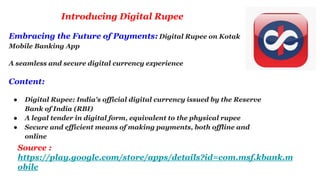 Kotak Digital e rupee app | PPT