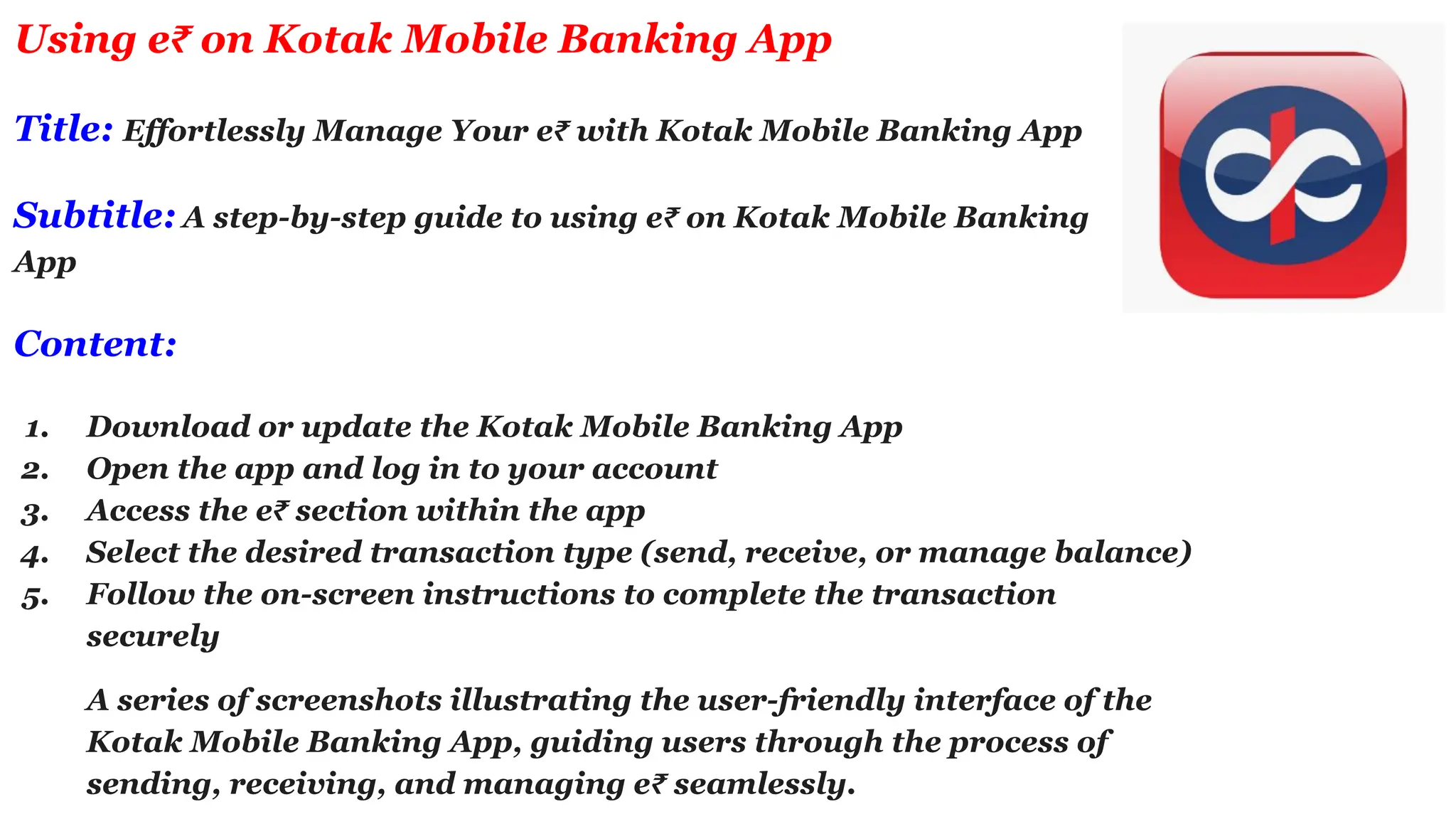 Kotak digital e rupee app | PDF