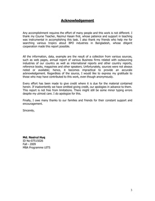 Reseach of BPO Bangladesh Scenaria | PDF