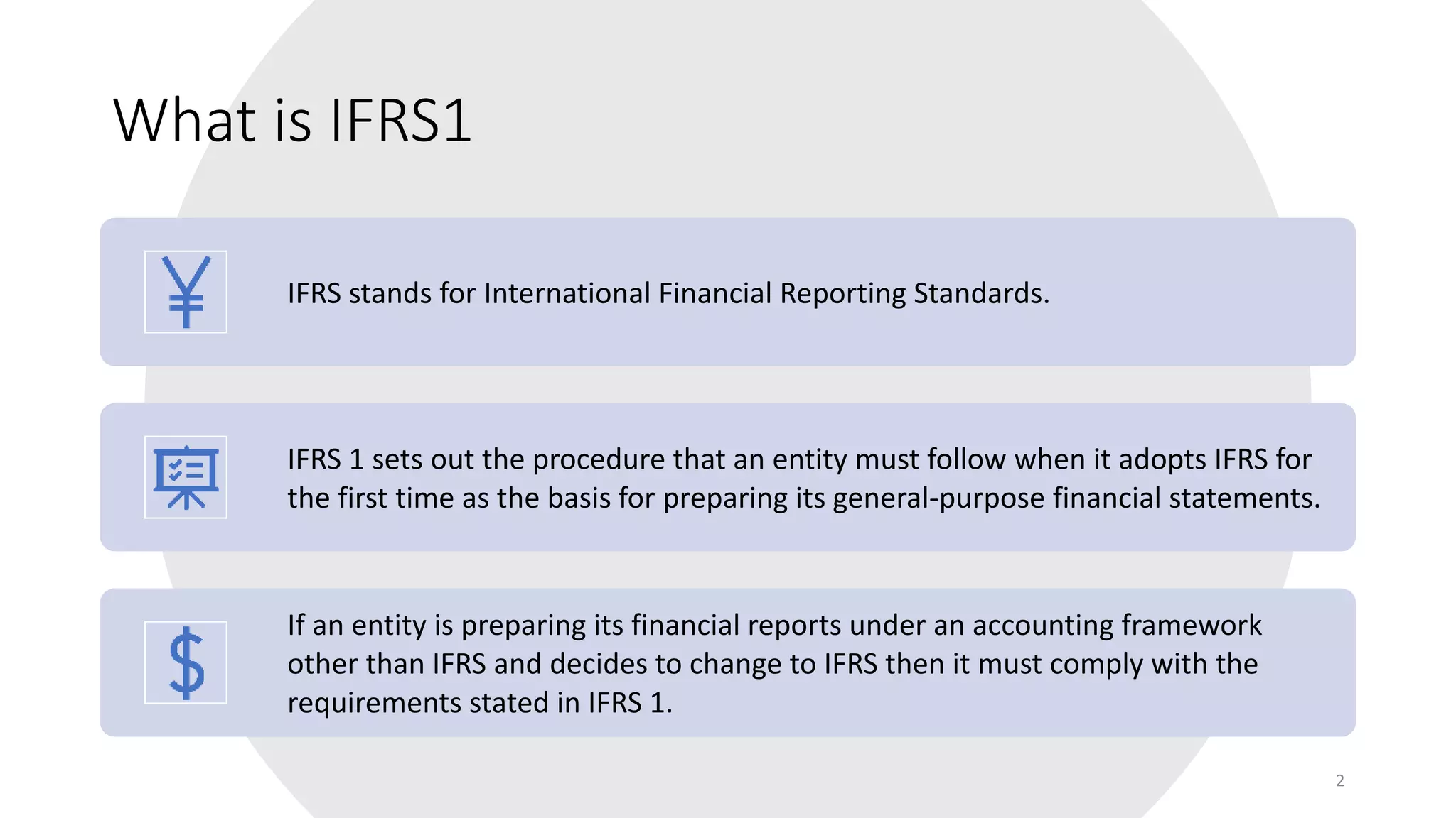 IFRS 1 : First time adaptation of IFRS | PPTX