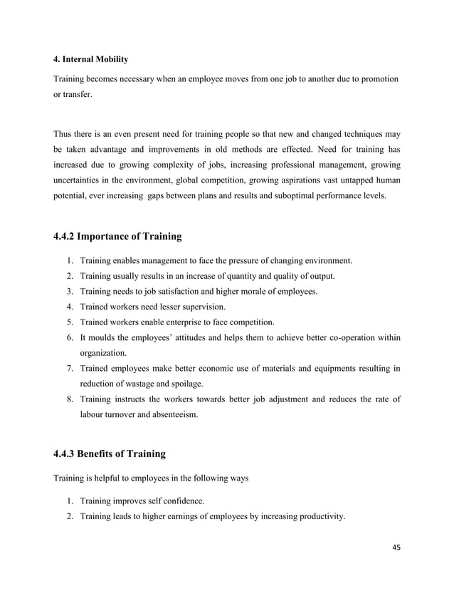 MBA HR PROJECT REPORT ON TRAINING AND DEVELOPMENT | PDF