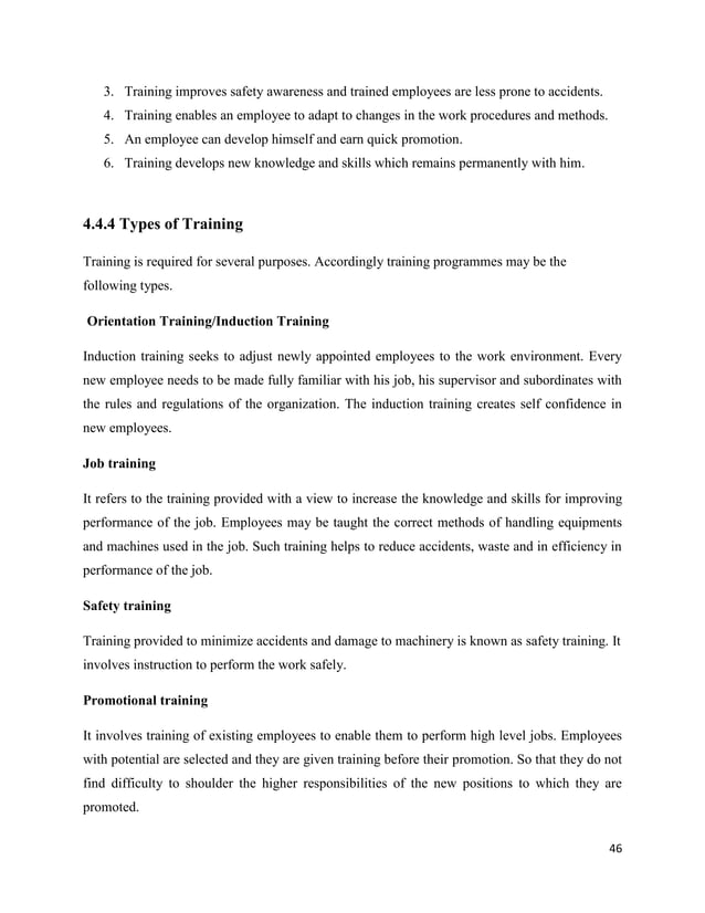 MBA HR PROJECT REPORT ON TRAINING AND DEVELOPMENT | PDF