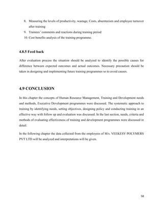 MBA HR PROJECT REPORT ON TRAINING AND DEVELOPMENT | PDF