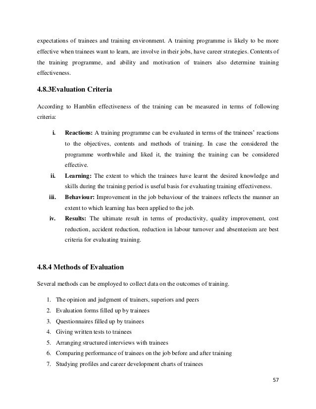 MBA HR PROJECT REPORT ON TRAINING AND DEVELOPMENT