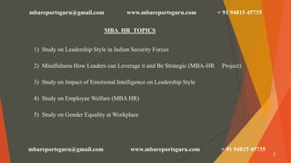 MBA HR PROJECT TOPICS LIST pptx | PPTX