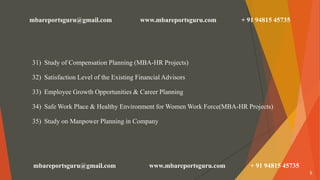 MBA HR PROJECT TOPICS LIST pptx | PPTX