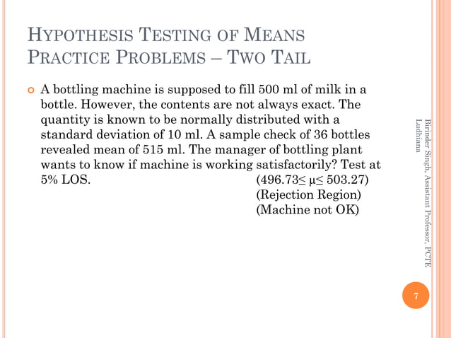 Hypothesis Testing Ppt 7917