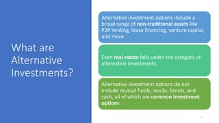 ALTERNATIVE INVESTMENTS – INDIAN SCENARIO | PPTX