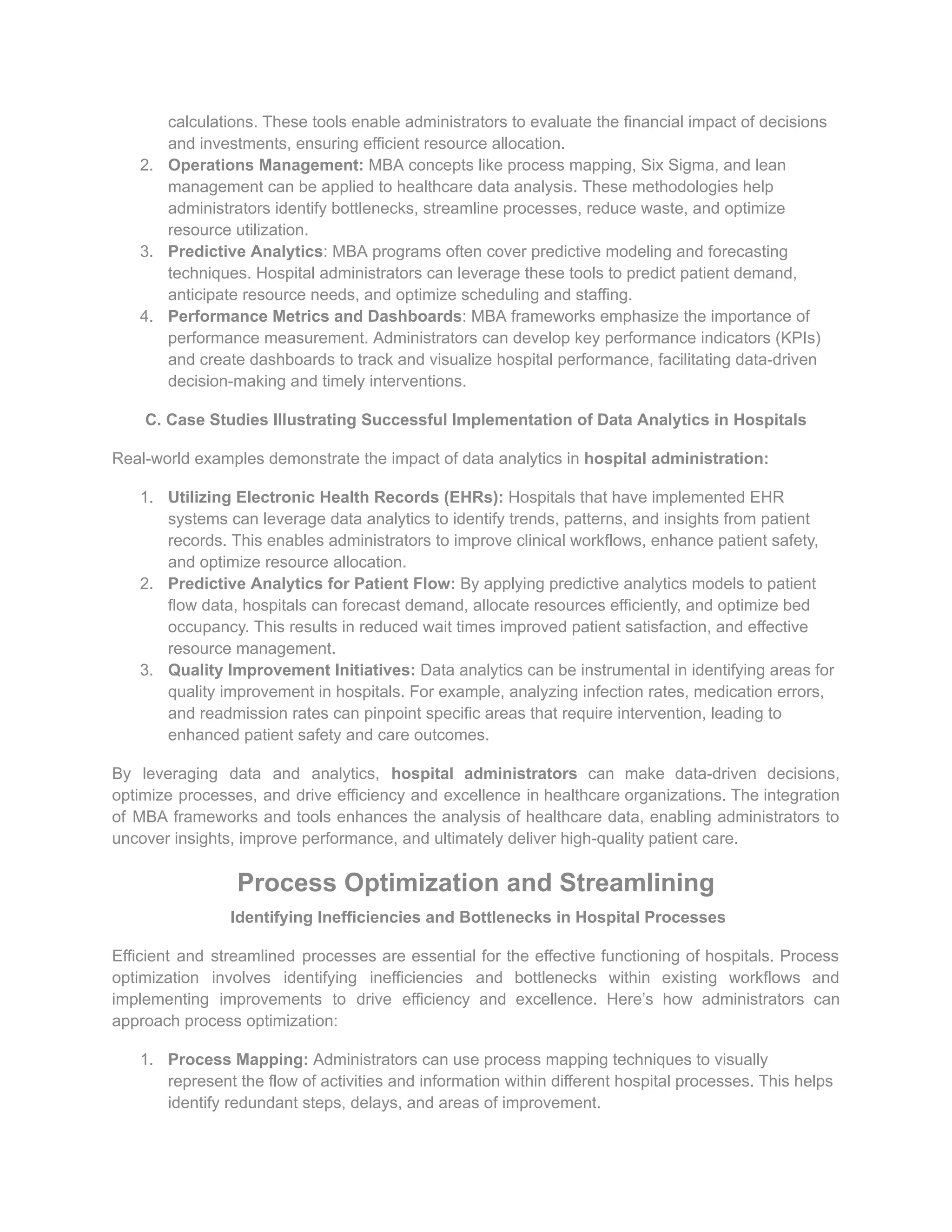 MBA In Hospital Administration | PDF