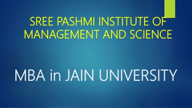 Mba in jain university | PPT