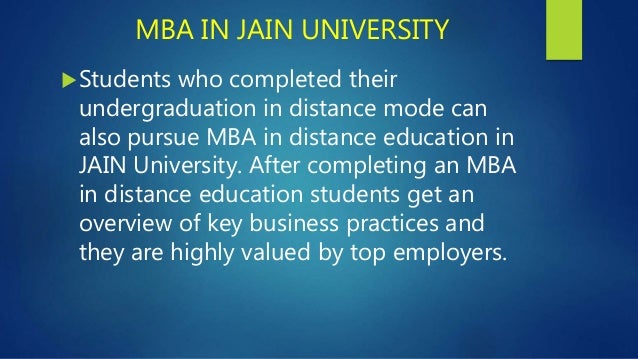 Mba in jain university | PPT