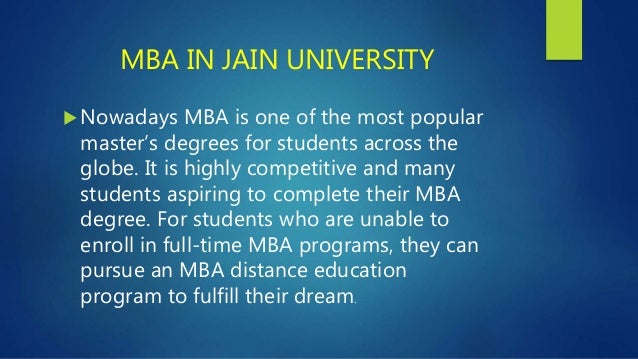 Mba in jain university | PPT