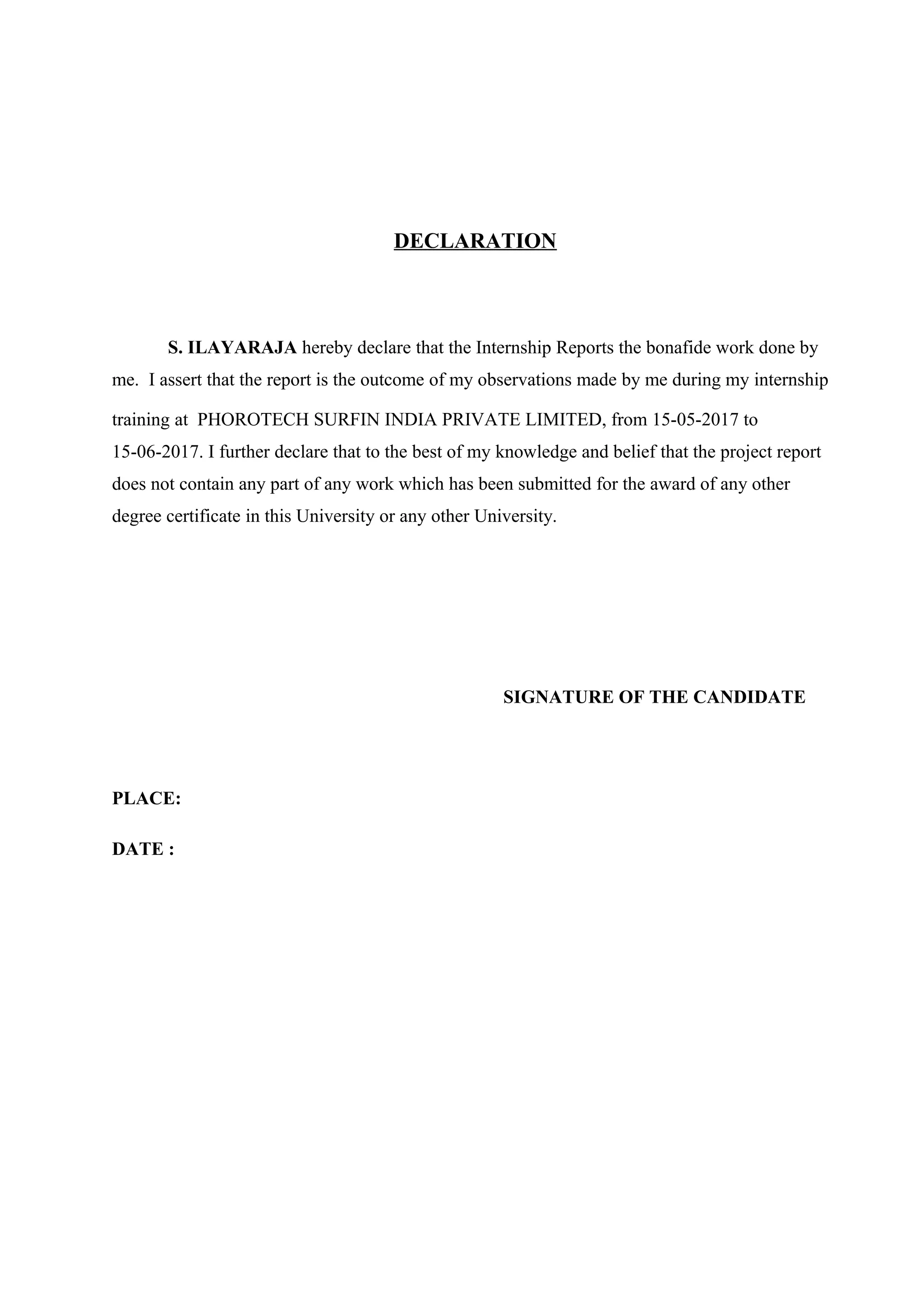 Mba internship format (1) | DOC