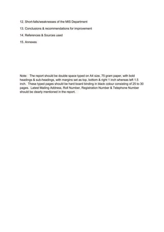 Mba internship formats | DOCX