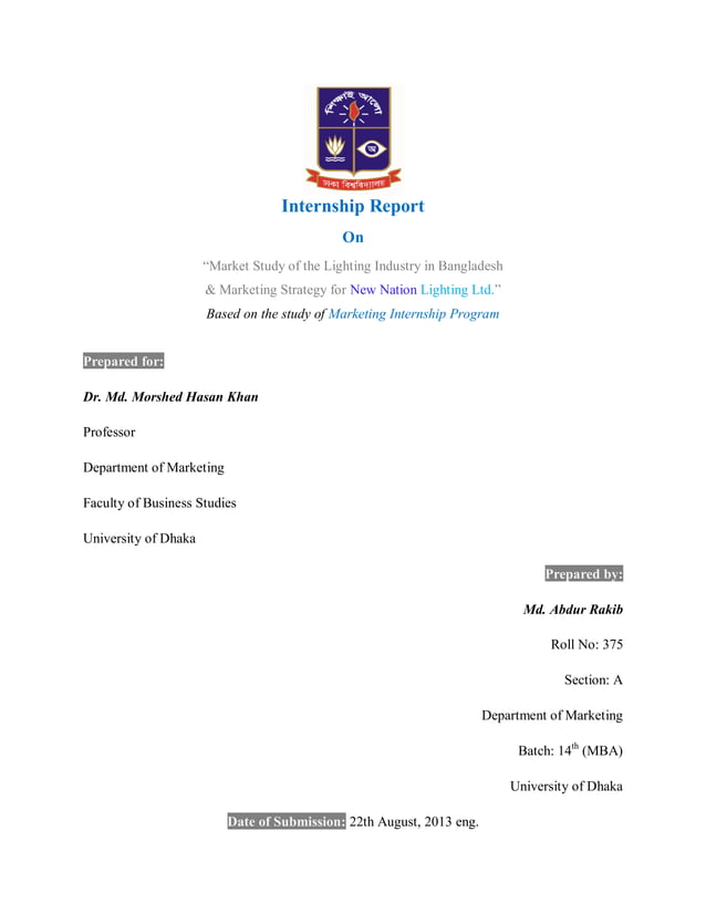 MBA Internship Report | PDF