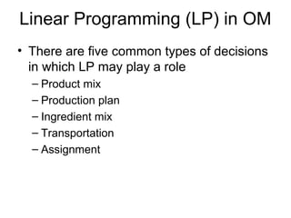 Mba i qt unit-1.3_linear programming in om | PPT