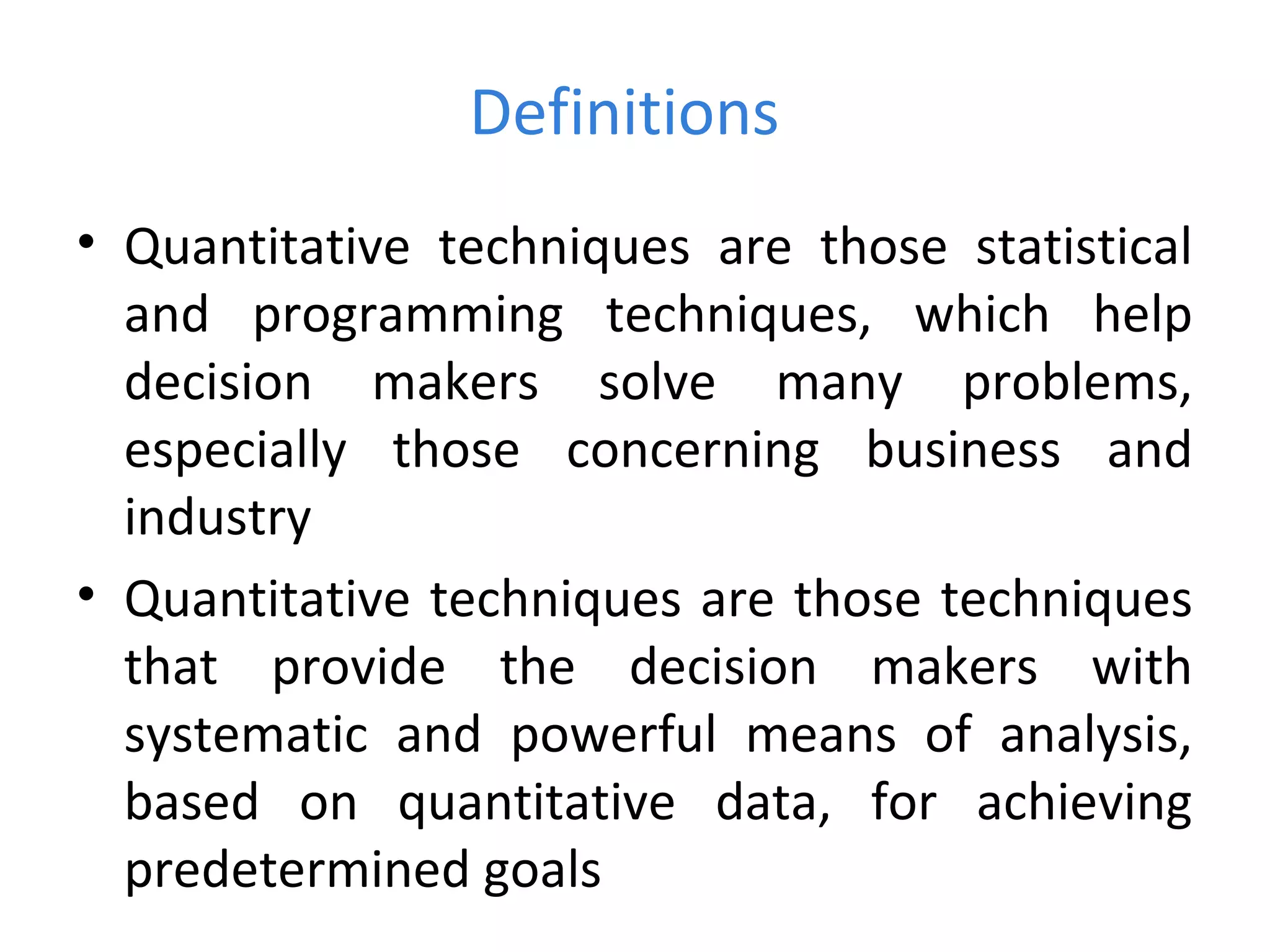 Mba i qt unit-1_basic quantitative techniques | PPT