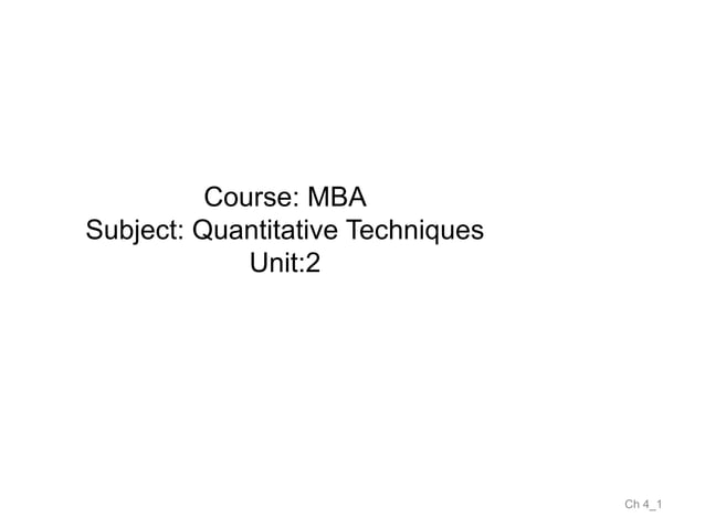 Mba i qt unit-2_measures of central tendency | PPTX