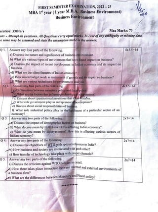 UTU MBA I sem question paper 2022-23.pdf