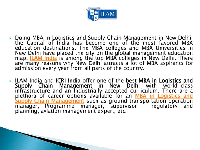 MBA Logistics and supply chain management New Delhi.pptx