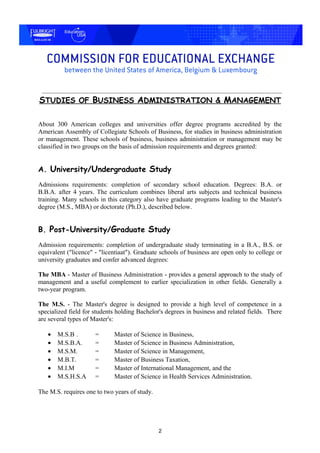 Guide to MBA Studies in the US | DOC