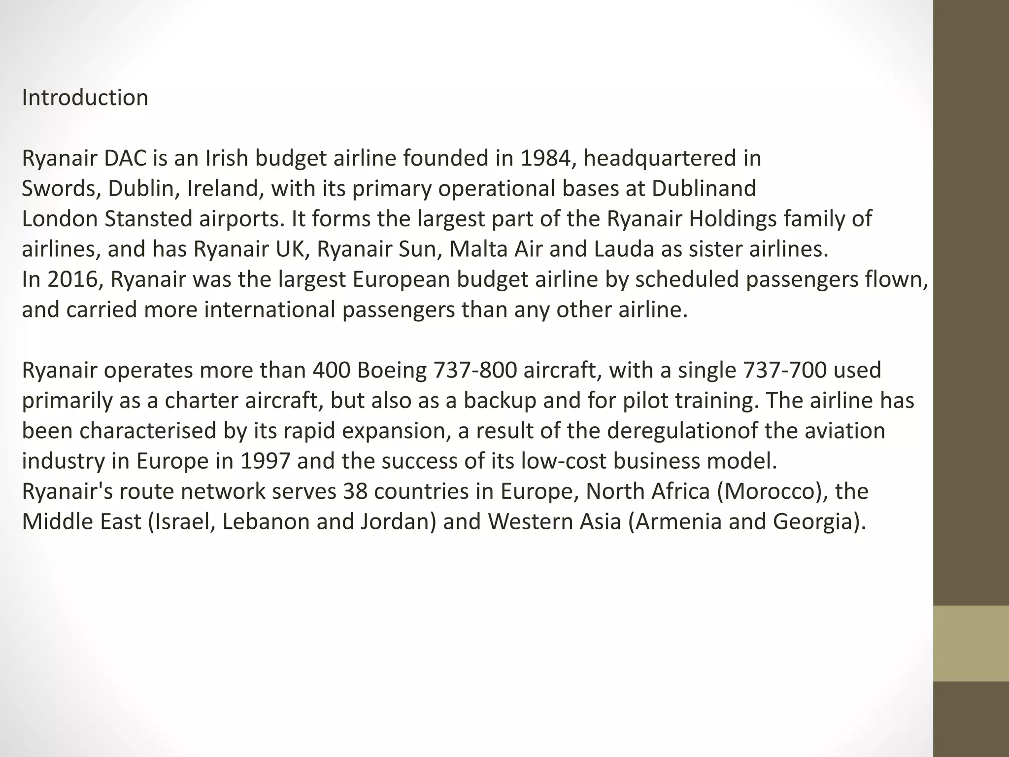 OPERATION STRATEGIC MANAGEMENT OF RYANAIR & FLEXTRONICS | PPTX