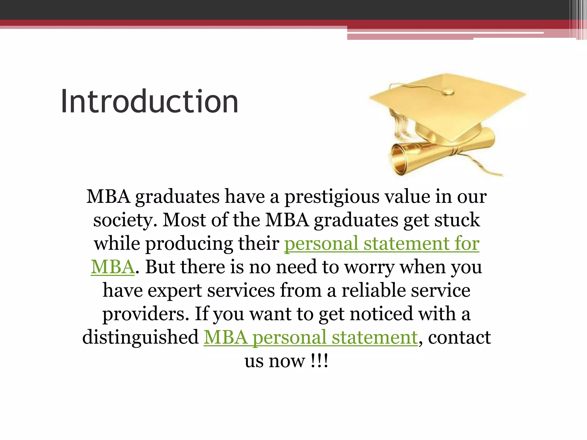 Mba personal statement.org | Postgraduate Education | College Education