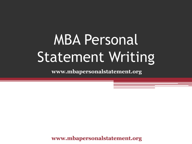 Mba personal statement.org