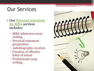 Mba personal statement.org
