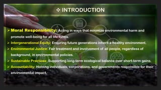 Ethics in Environmental Sustainability introduction | PDF