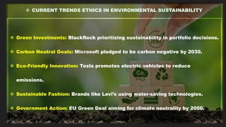 Ethics in Environmental Sustainability introduction | PDF