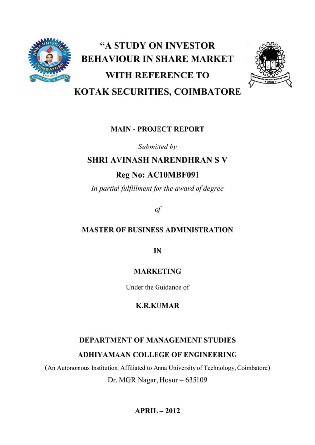 Mba project | PDF
