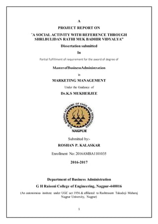 Project Report on mukh badhir vidyalya | DOCX