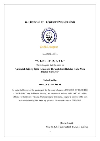 Project Report on mukh badhir vidyalya | DOCX