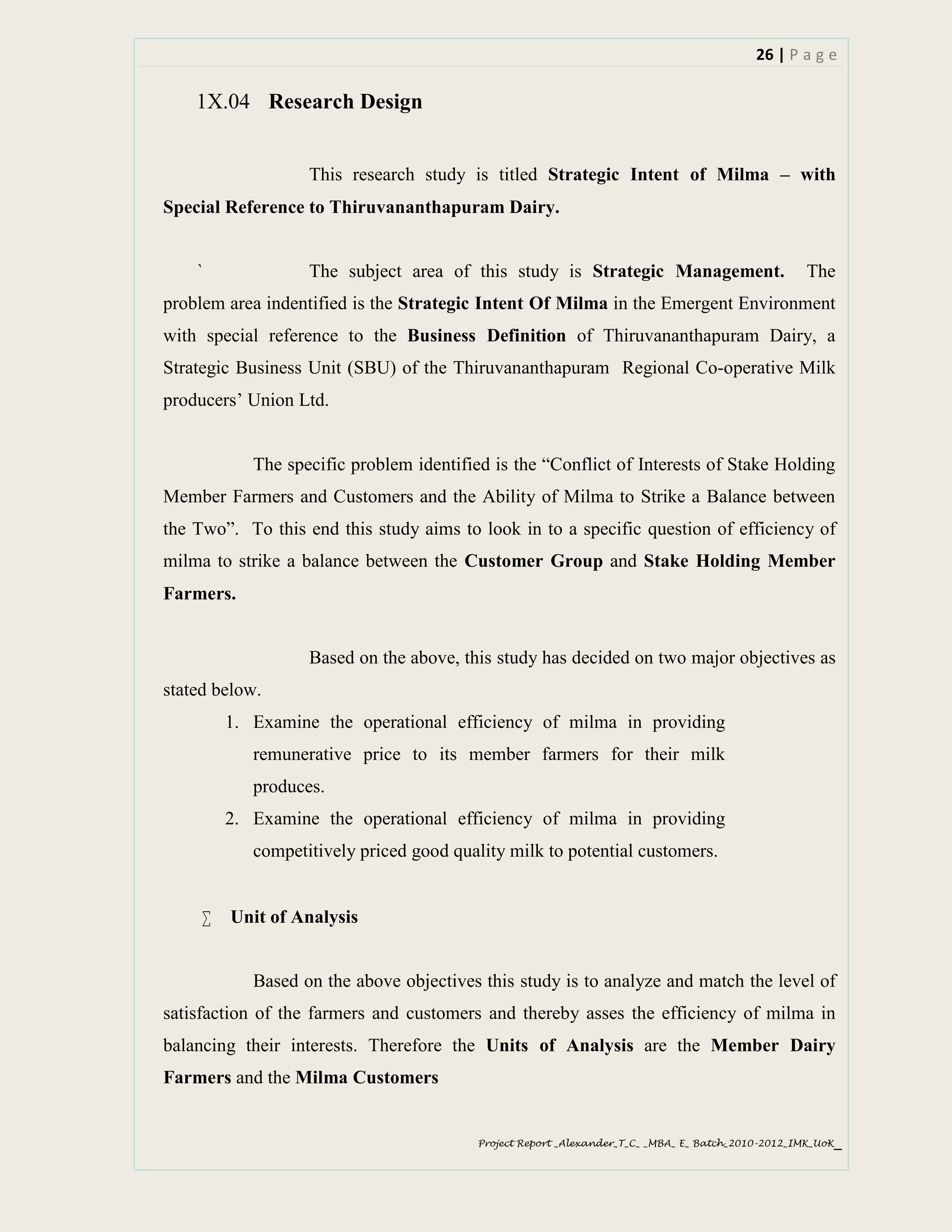 MBA -Project Study Report | PDF