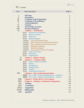 MBA -Project Study Report | PDF