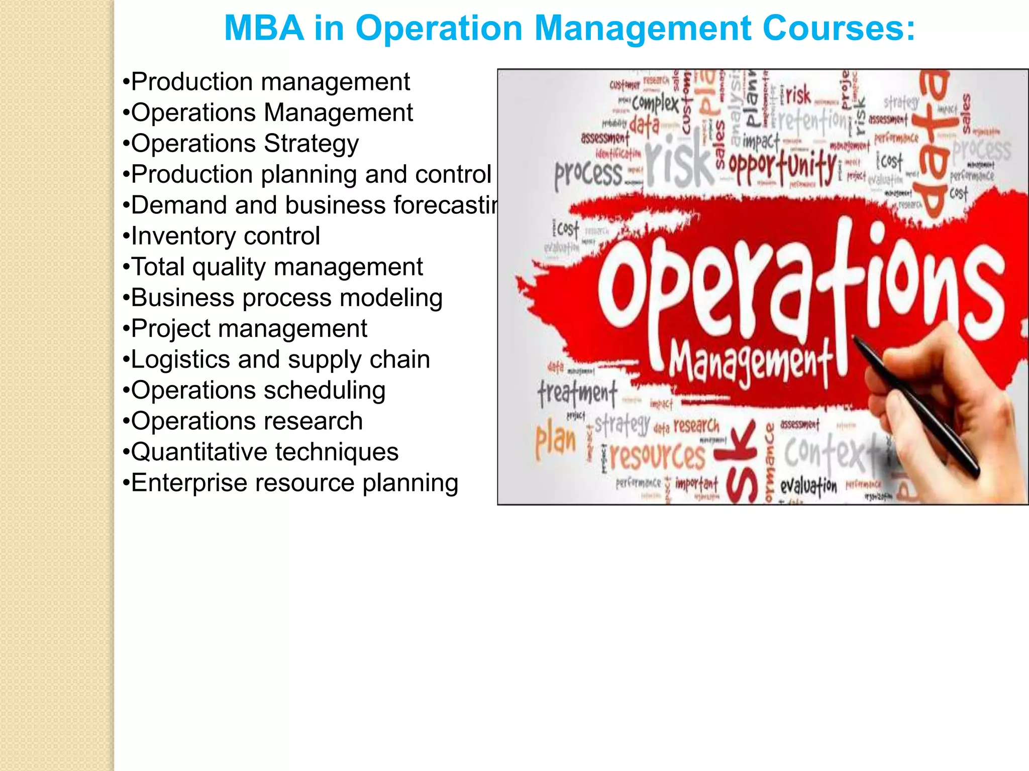 MBA In Operations Management | PPTX