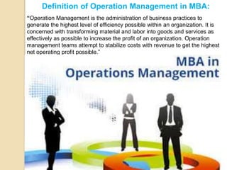 MBA In Operations Management | PPTX