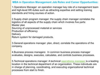 MBA In Operations Management | PPTX