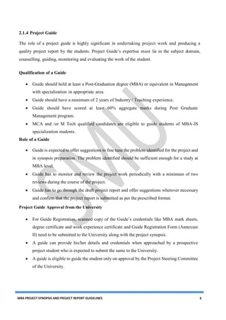 Mba project guidelines 2016 | PDF