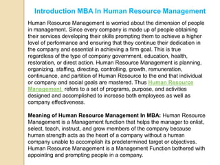 MBA In Human Resource | PPTX